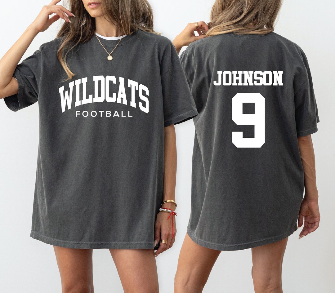 Comfort Colors Custom Football Shirt, Football Team Name and Number ...