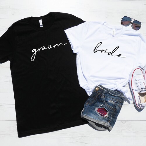 Bride Groom Shirts Wedding Shirts Honeymoon Shirts Just - Etsy