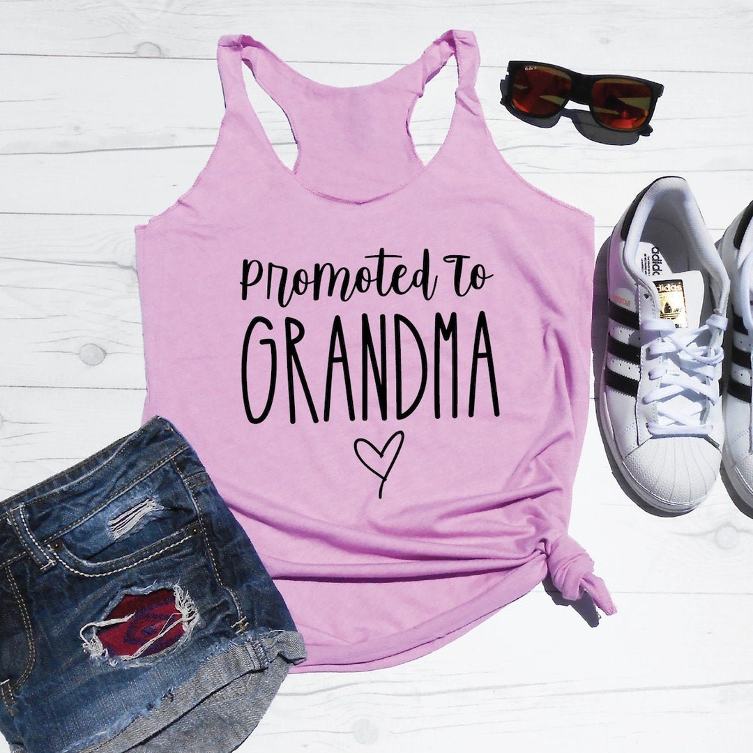 Promoted to Grandma Tank Top Cute Grandma Tank Grandmother Tank Nana ...
