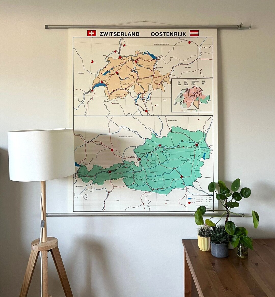 1990 - Pull Down Chart Depicting the European Countries: Switzerland ...