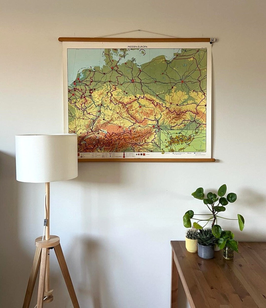 1969 Vintage Pull Down Geographical Chart CENTRAL EUROPE - Etsy