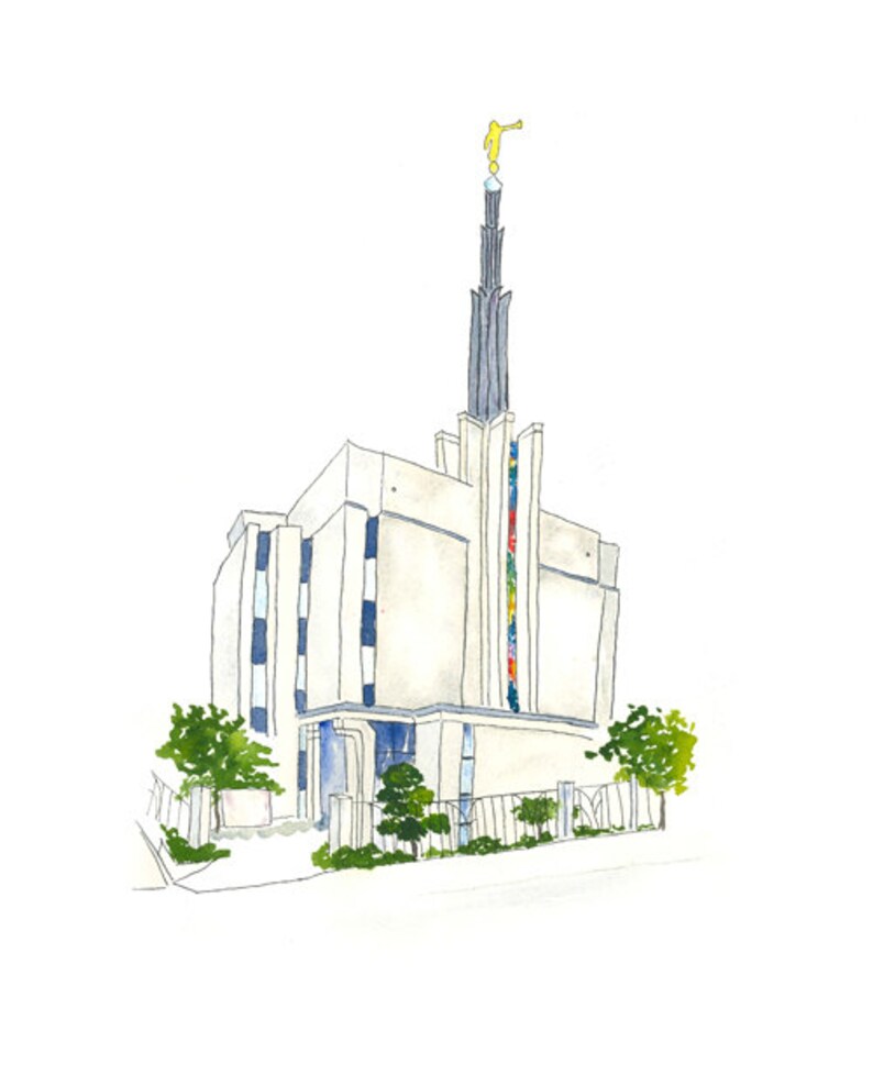 Tokyo Japan LDS Temple watercolor - Etsy UK