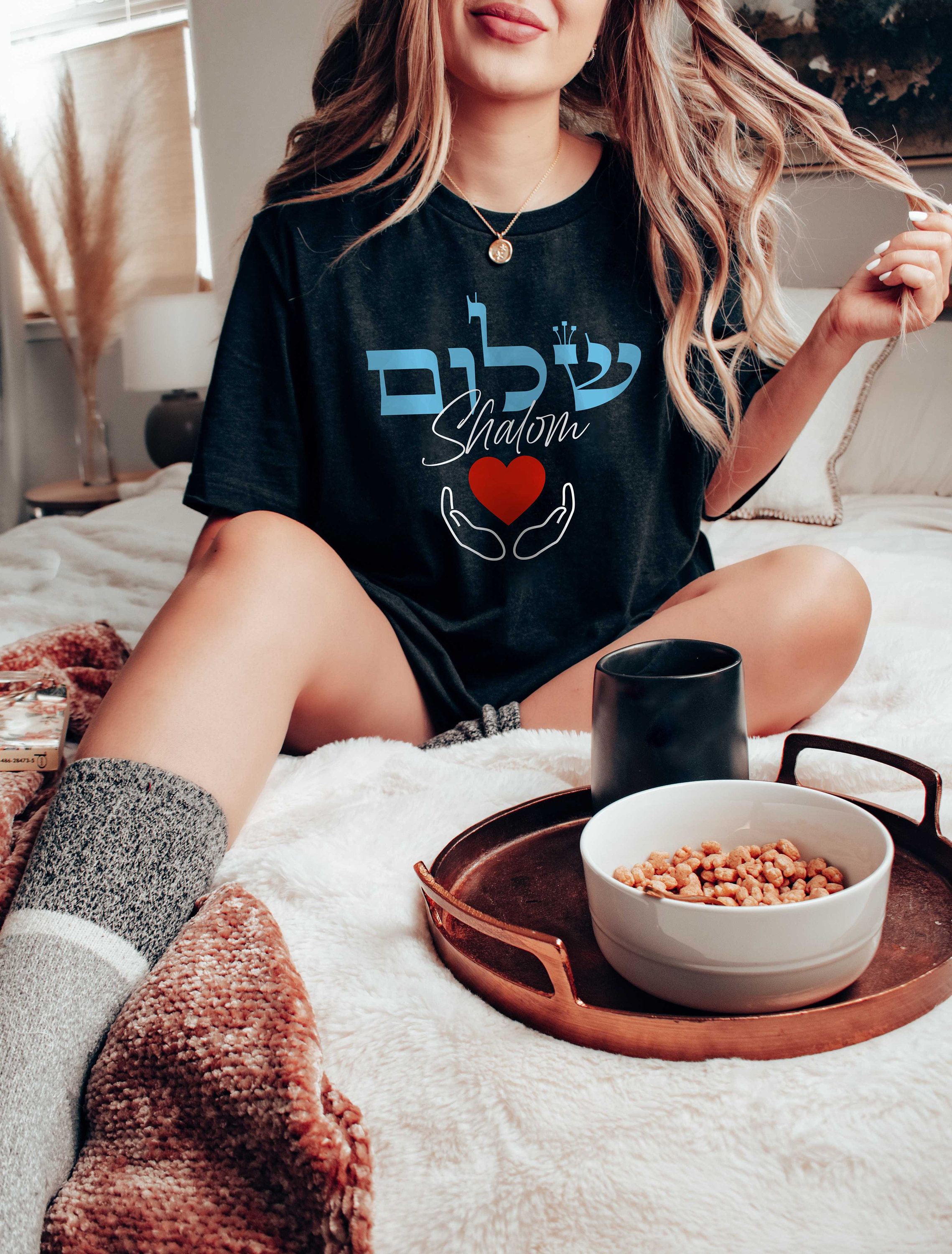 Shalom Hebrew Peace T-shirt, Am Yisrael Hi Top, Stand With Israel Tee ...