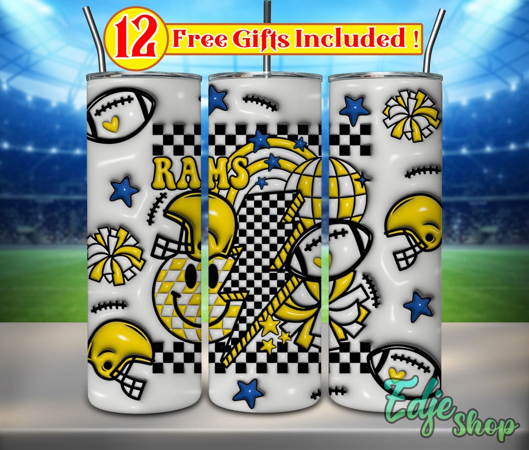 Football Team 3D Inflated 20oz Skinny Tumbler Sublimation Designs ...