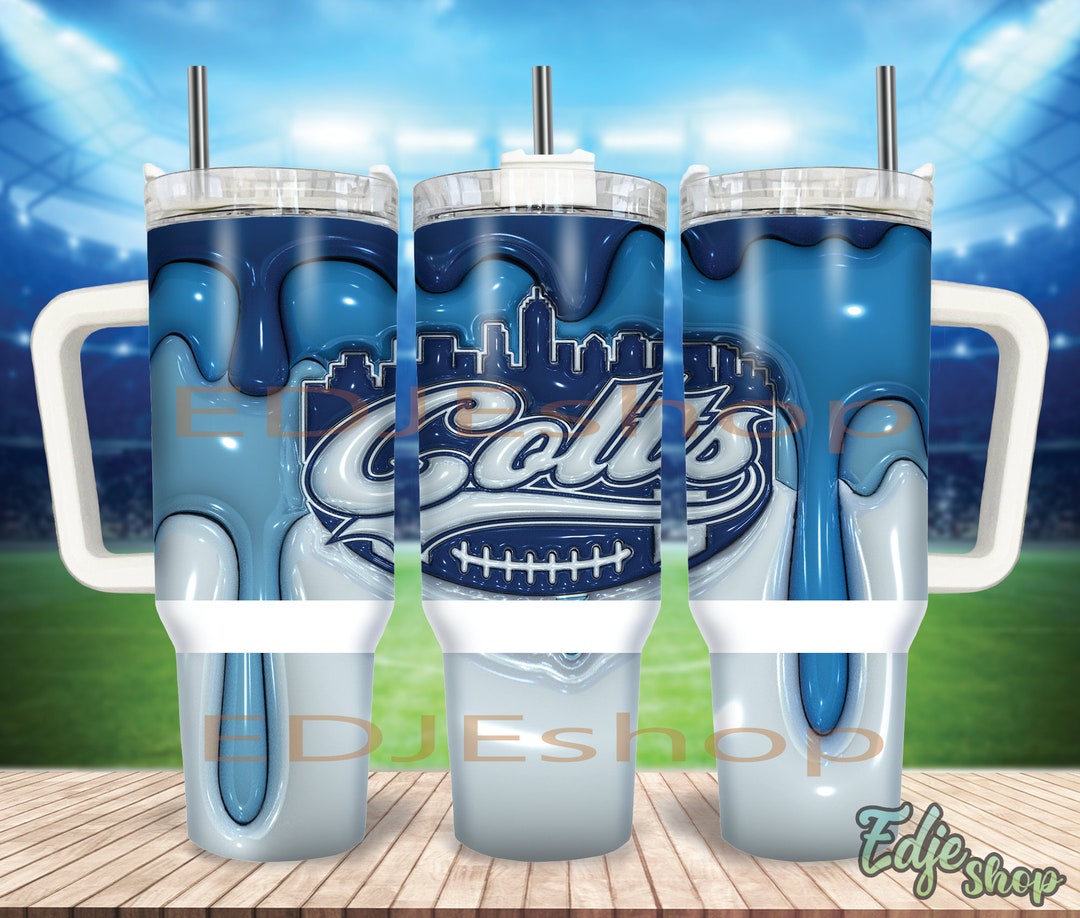 3D Inflated Football Team Skyline 40 Oz Skinny Tumbler Sublimation ...