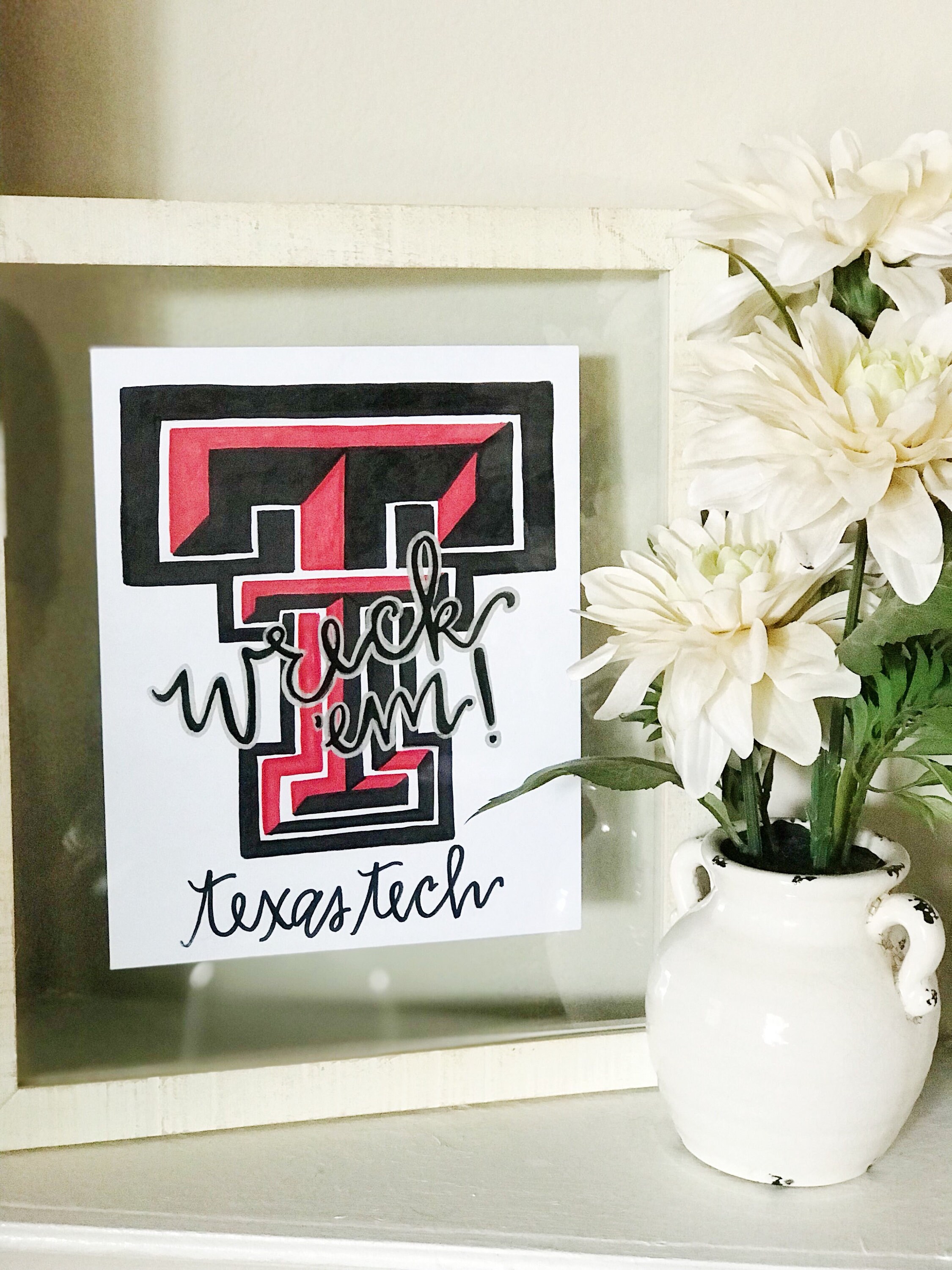 Hand made Texas Tech Wreck 'Em sign/8x10 cardstock/College | Etsy