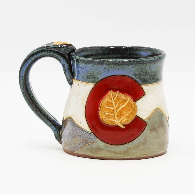 Colorado Handmade Pottery Mug Aspen Leaf Ceramic Mug | Etsy
