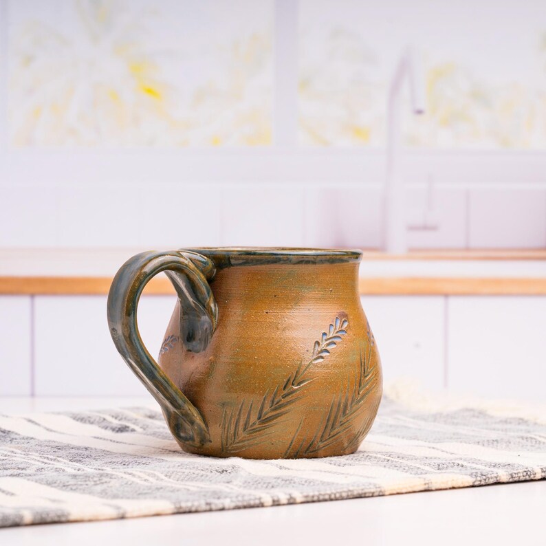 Handmade Lavender Sprig Pottery Mug, Agate Green Ceramic Coffee Cup - Etsy