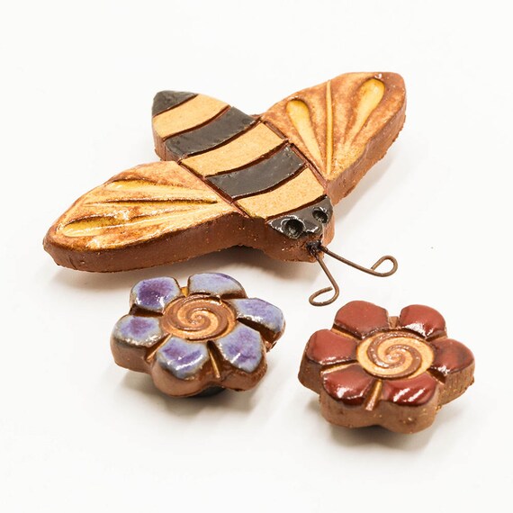 Bumble Bee Magnet Set Bee Magnets Flower Magnets - Etsy