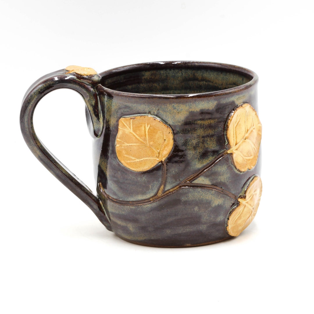 Aspen Leaf Coffee Mug Handmade Pottery Coffee Cup Little - Etsy