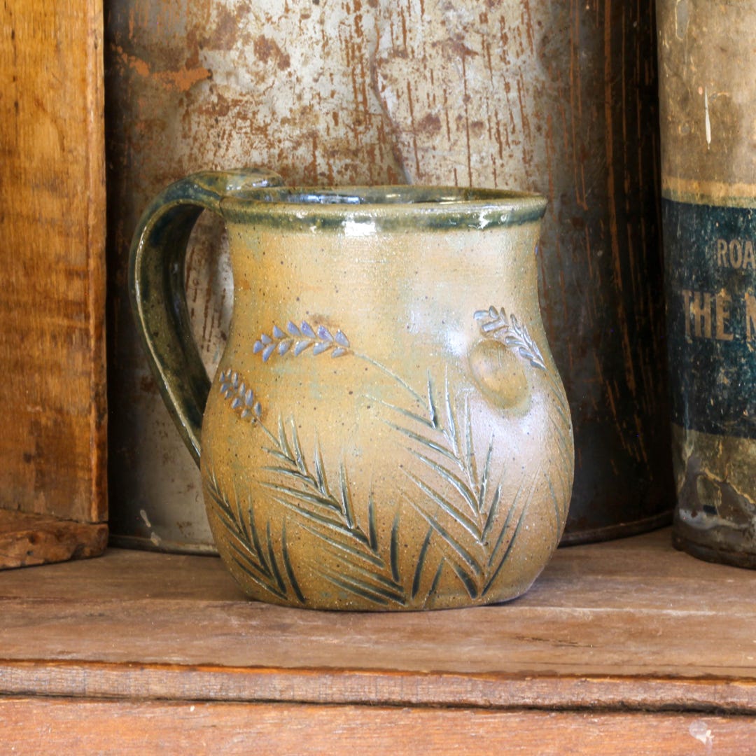 Squatty Sprigs of Lavender Pottery Mug , Lavender Design Ceramic Cup ...