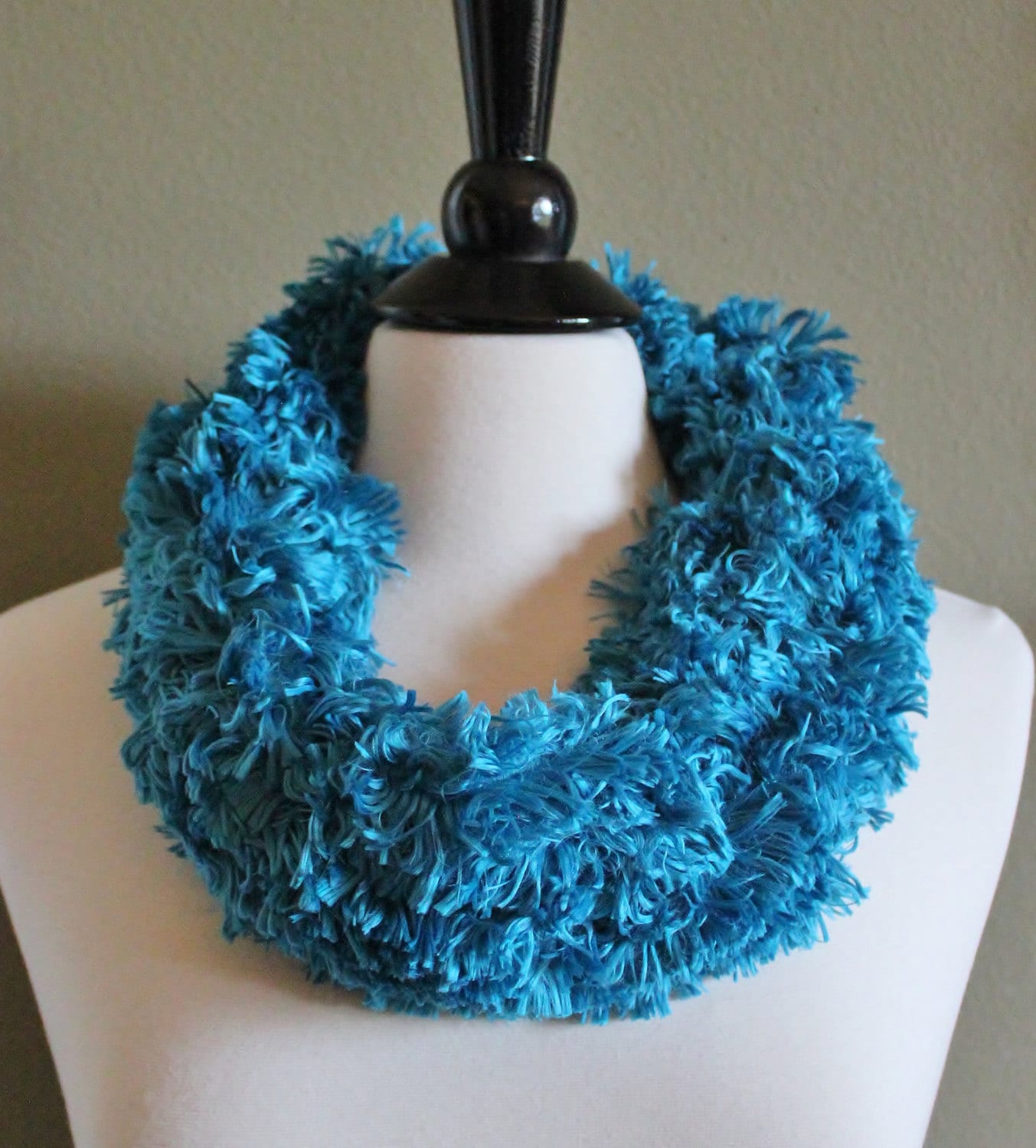 Faux Fur Single Loop Arm Knit Scarves - Etsy