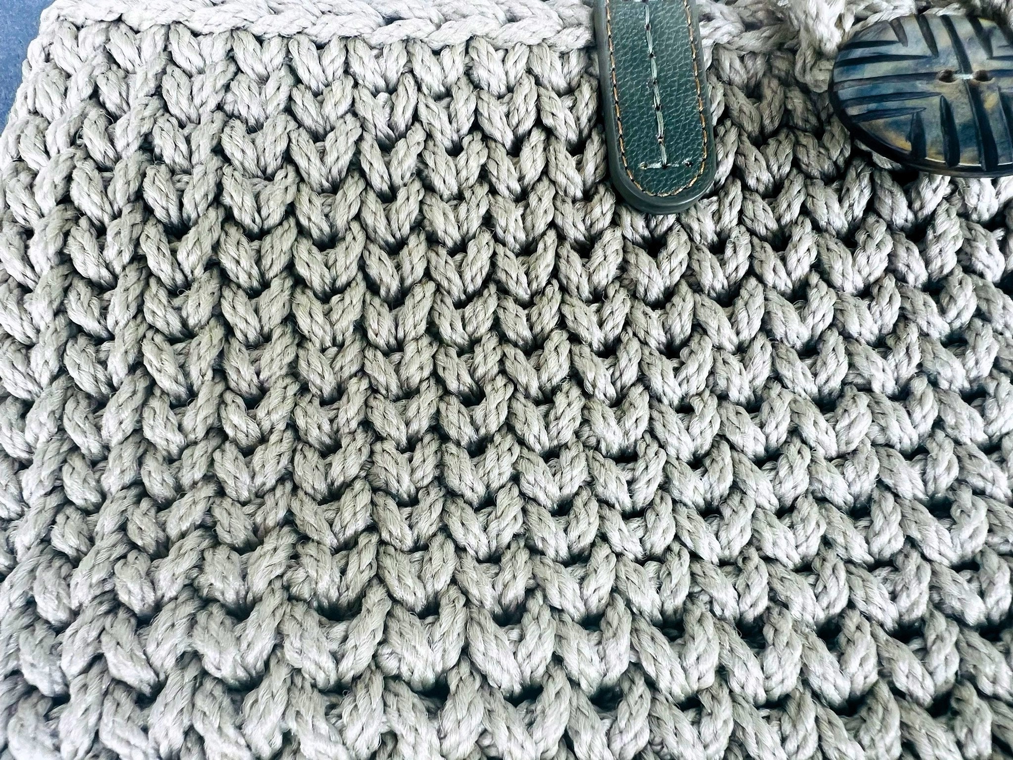 Sage Green Purse With Leather Handles Lined With Pocket - Etsy