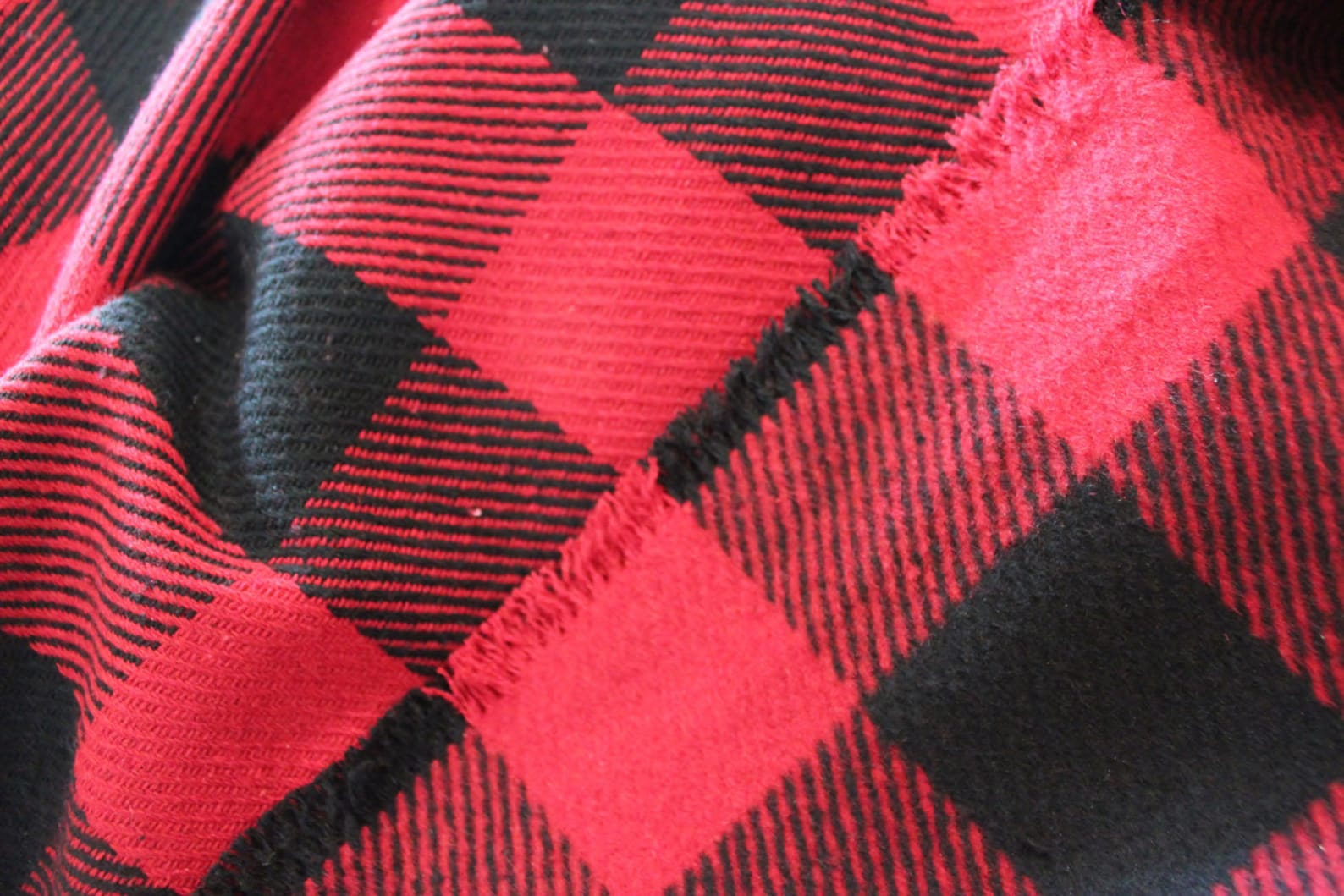Red and Black Plaid Flannel Blanket - Etsy