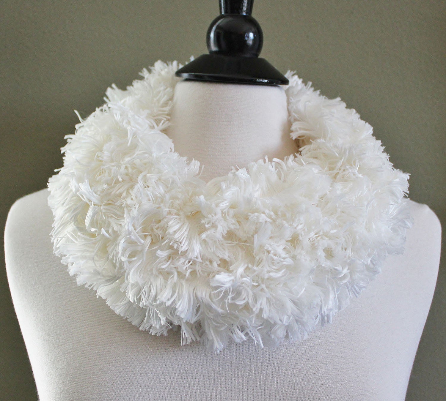 Faux Fur Single Loop Arm Knit Scarves - Etsy