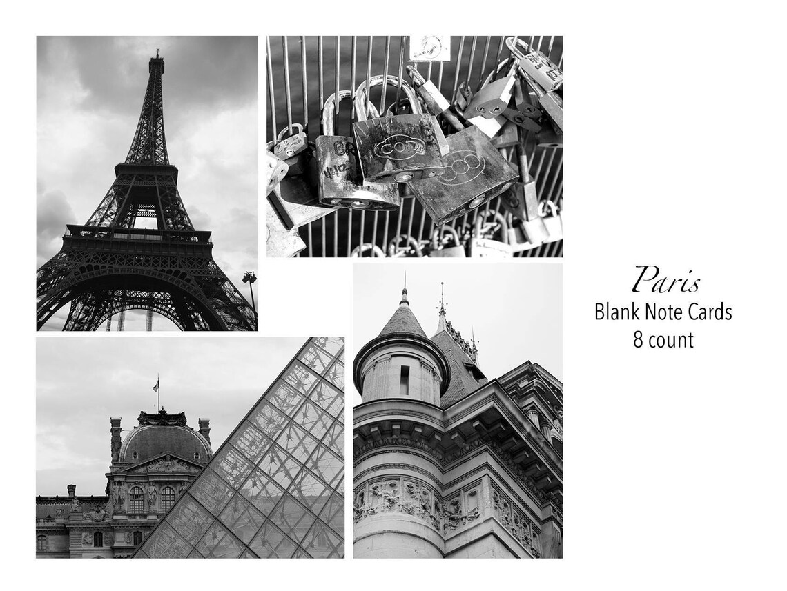 Paris Photo Note Cards Set of 8 - Etsy