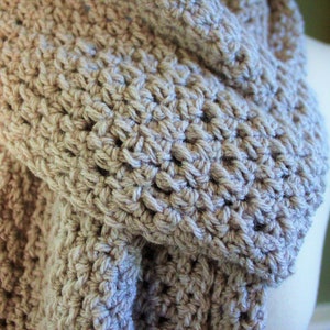 Beige/grey Crochet Scarf - Etsy