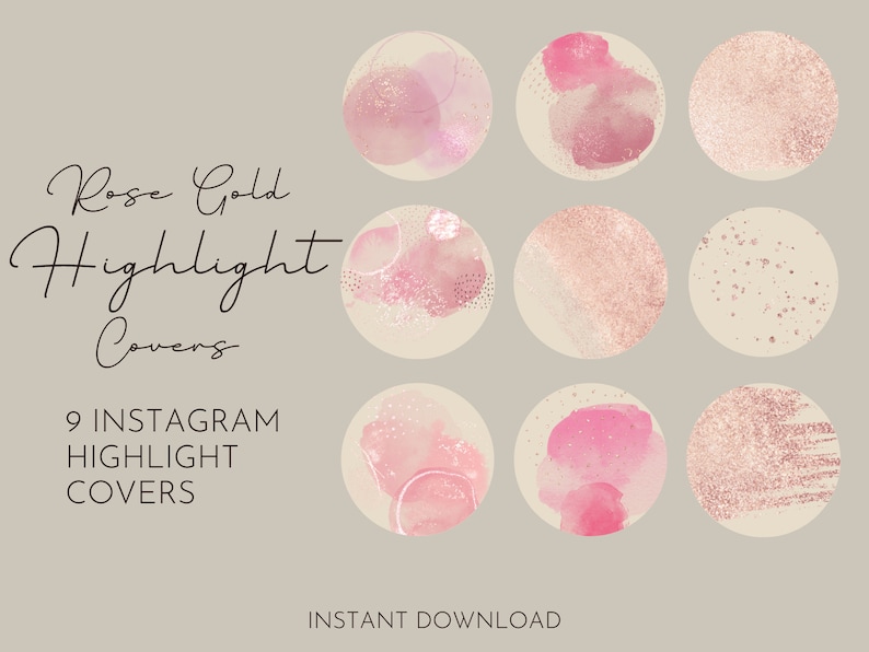 Rose Gold Highlight Covers | Instagram Highlight Covers | Rose Gold ...