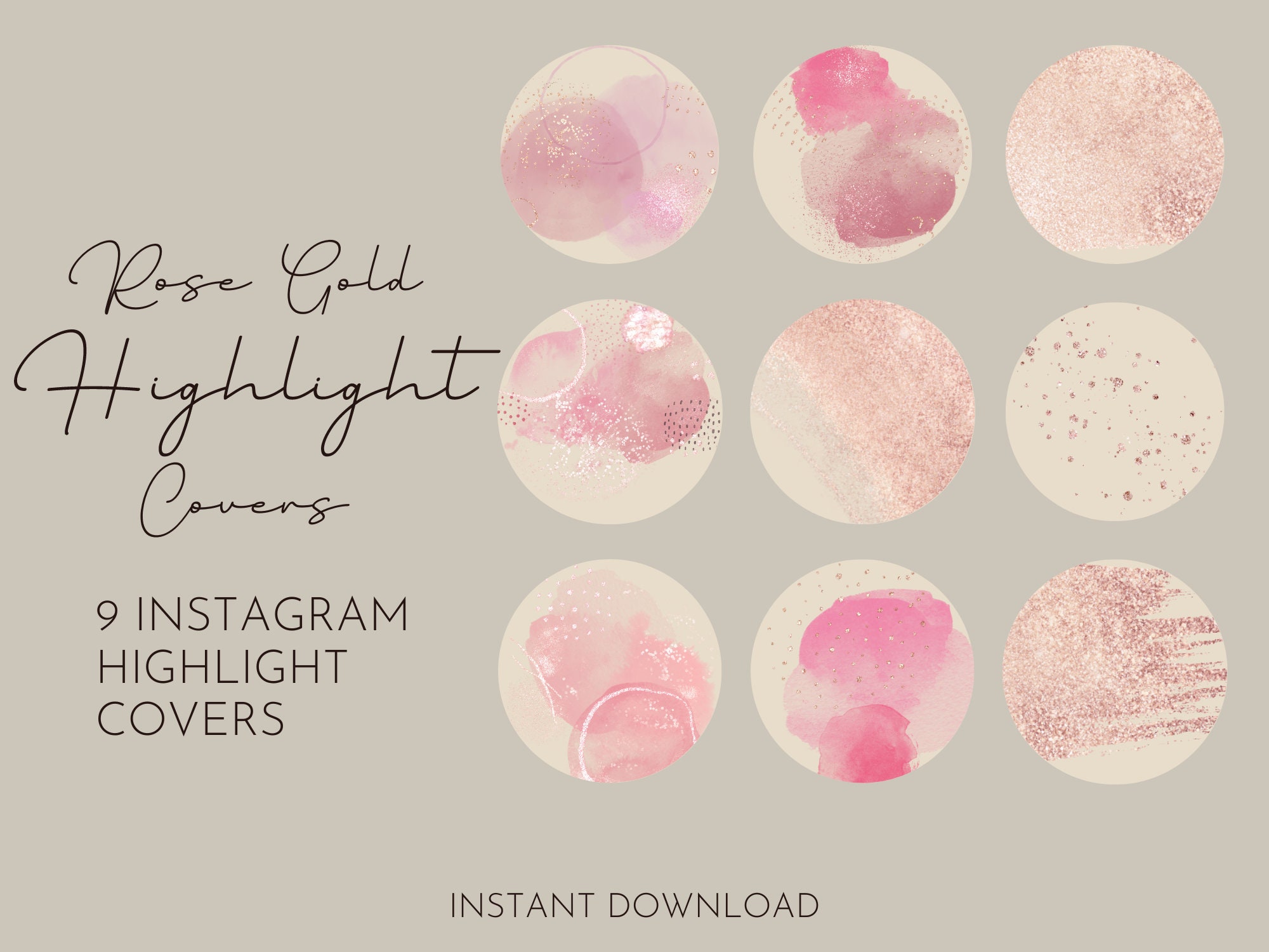 Rose Gold Highlight Covers | Instagram Highlight Covers | Rose Gold ...