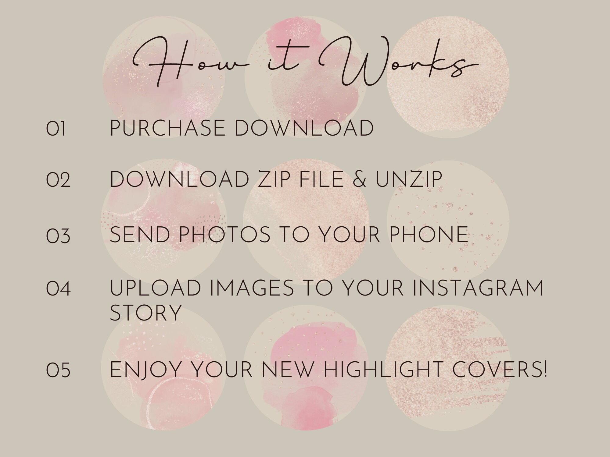 Rose Gold Highlight Covers | Instagram Highlight Covers | Rose Gold ...