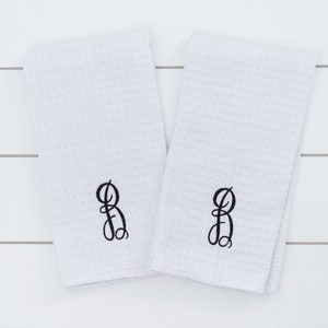 Monogrammed Kitchen Towels // Personalized Kitchen Towel Set - Etsy