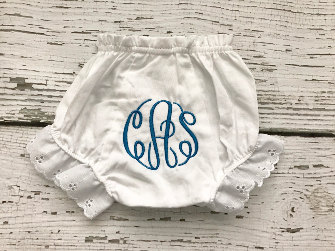 Monogrammed Bloomers // Baby Girl White Bloomers - Etsy