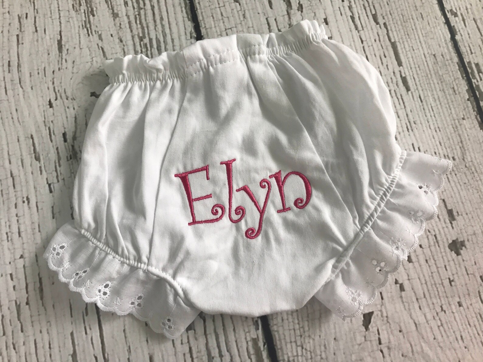 Monogrammed Bloomers // Baby Girl White Bloomers - Etsy