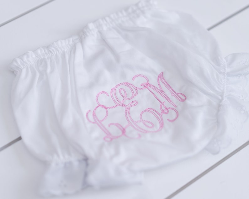Monogrammed Bloomers // Baby Girl White Bloomers - Etsy