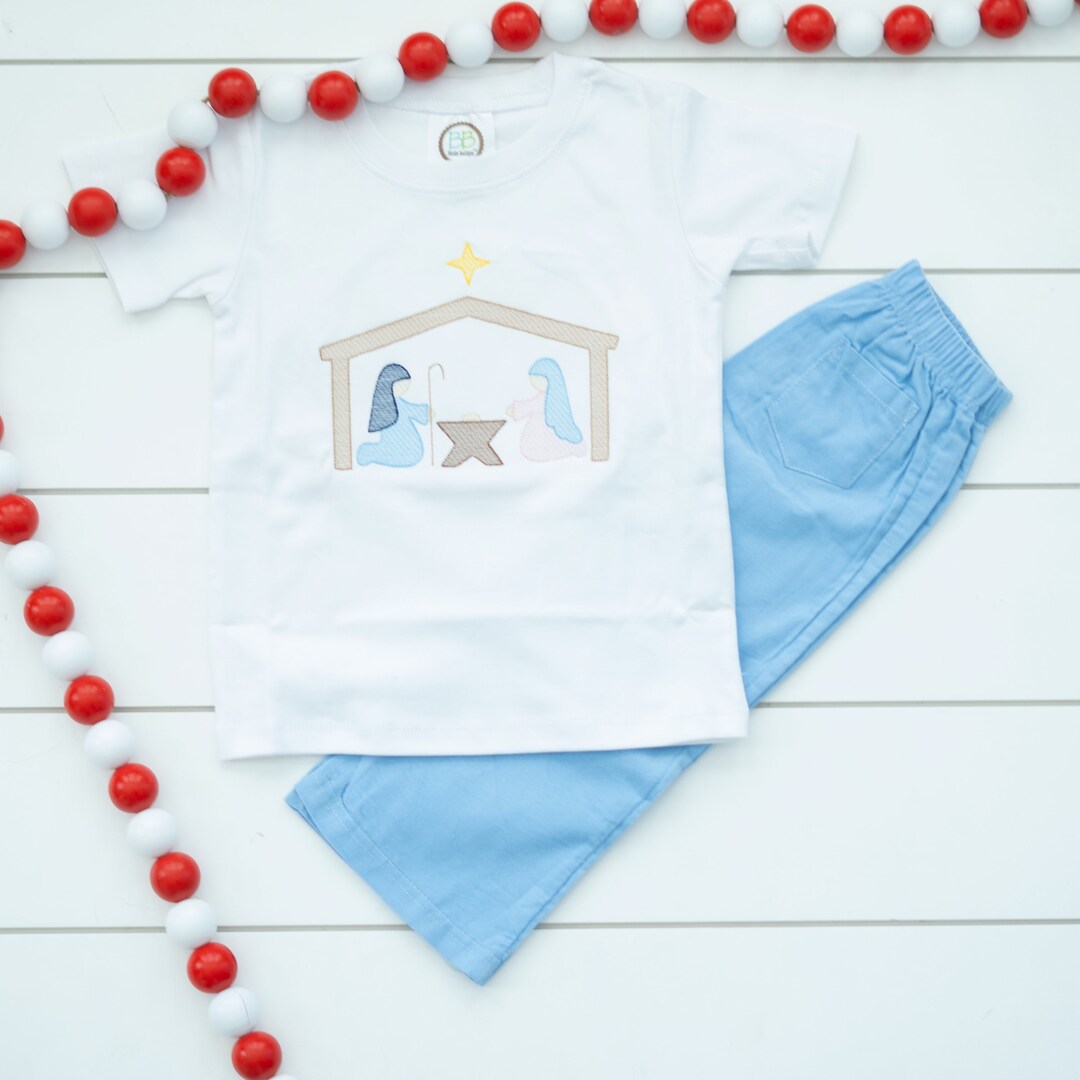 Embroidered Nativity Shirt // Nativity Bodysuit - Etsy