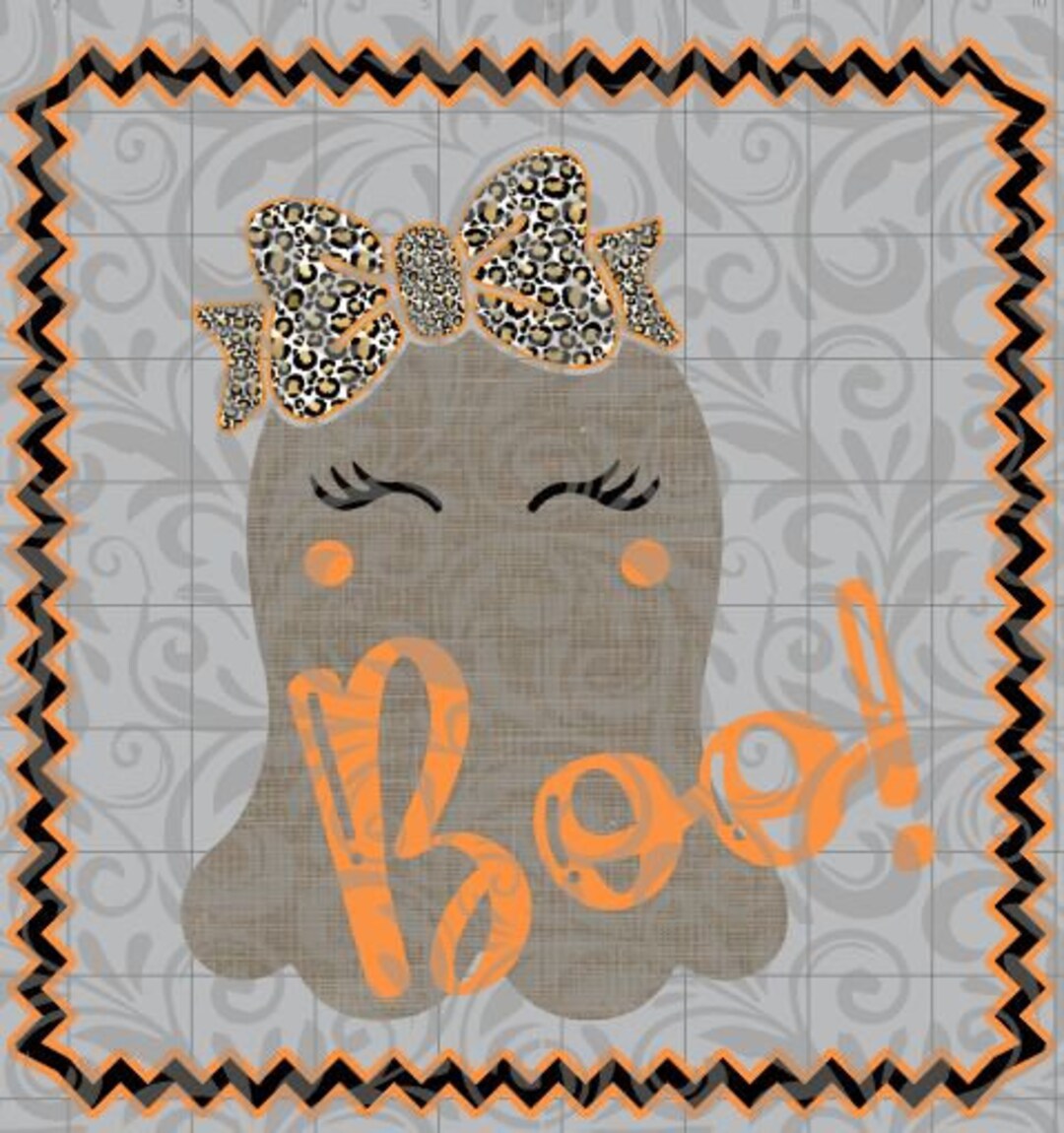 Boo Girl Ghost, Leopard Bow, SVG,, PNG Cricut, Silhouette, Sublimation ...