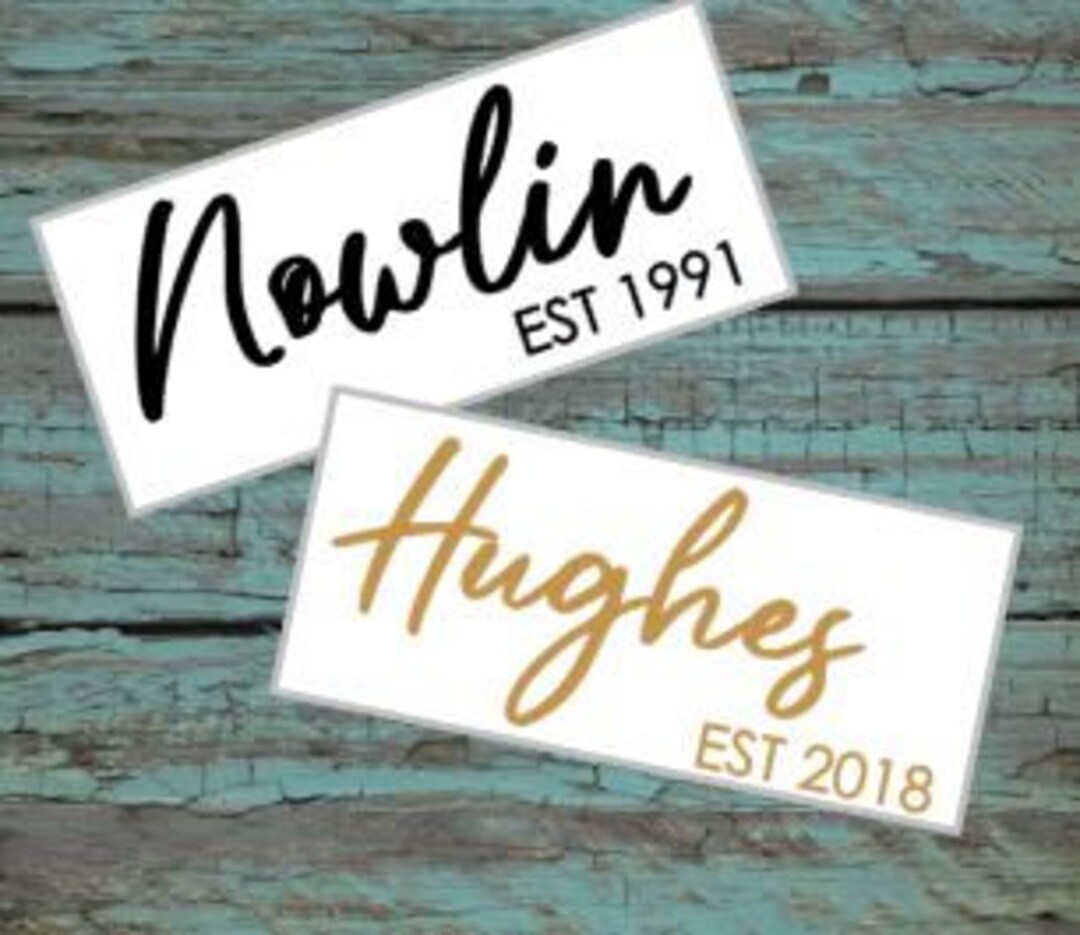 Last Name Decal, Family Established Decal, DIY Decal, Wedding ...