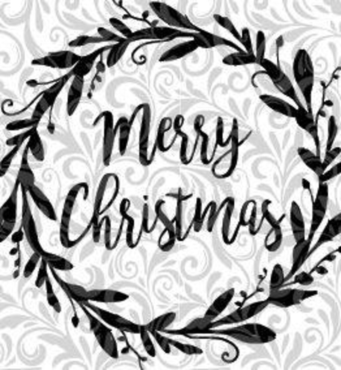 Rustic Merry Christmas Wreath DXF Studio SVG Cut File - Etsy