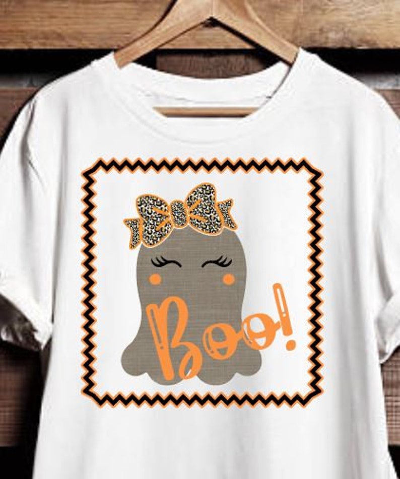 Boo Girl Ghost Leopard bow SVG PNG Cricut Silhouette | Etsy
