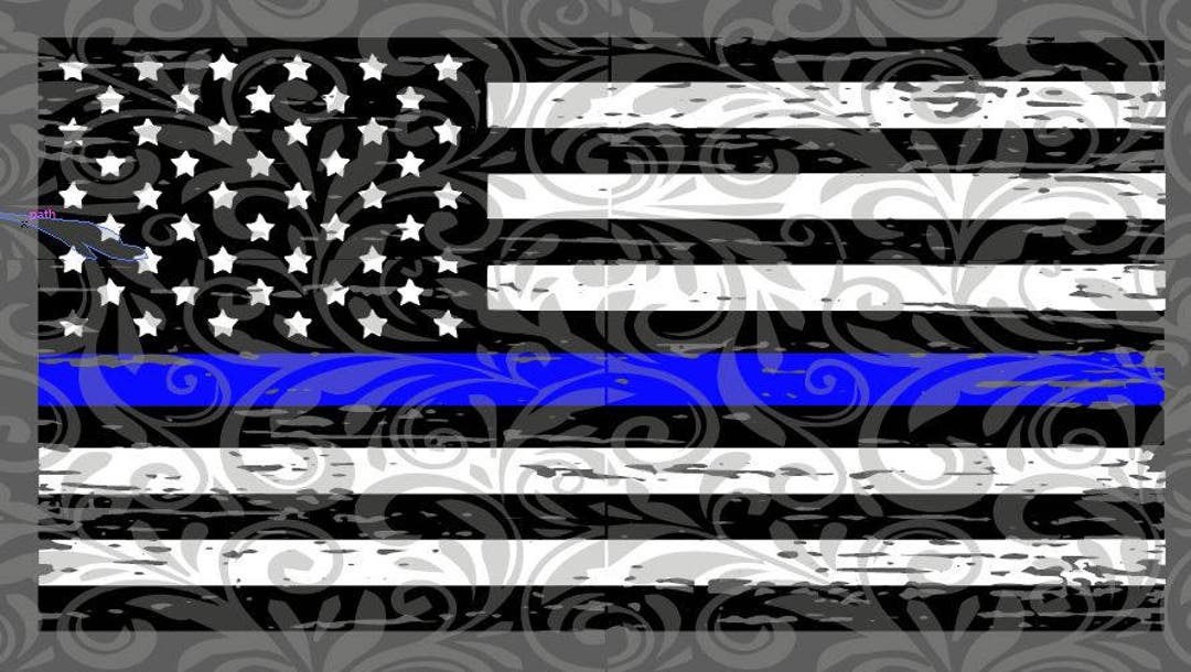 Distressed Flag SVG, Thin Blue Line SVG, Law Enforcement SVG, Flag Cut ...