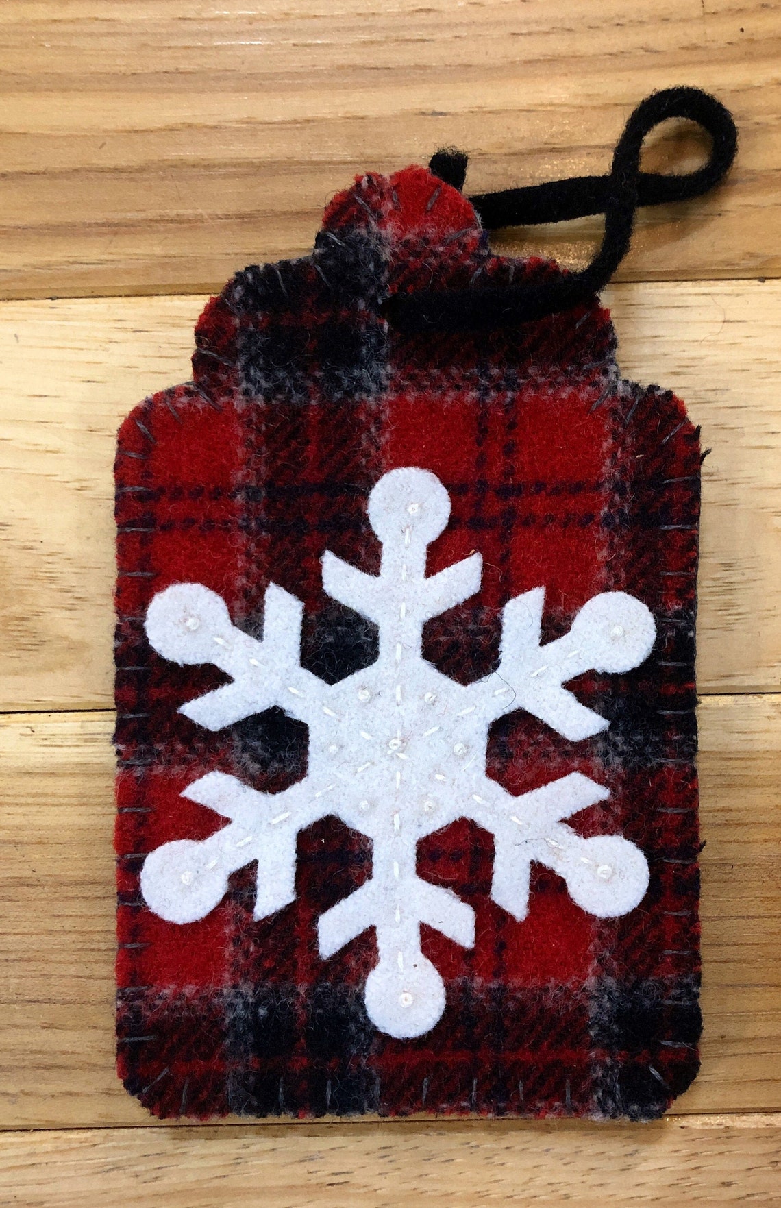 Snowflake Wool Tag Kit - DIY Gift Tag - Wool Christmas Ornament - Wool ...