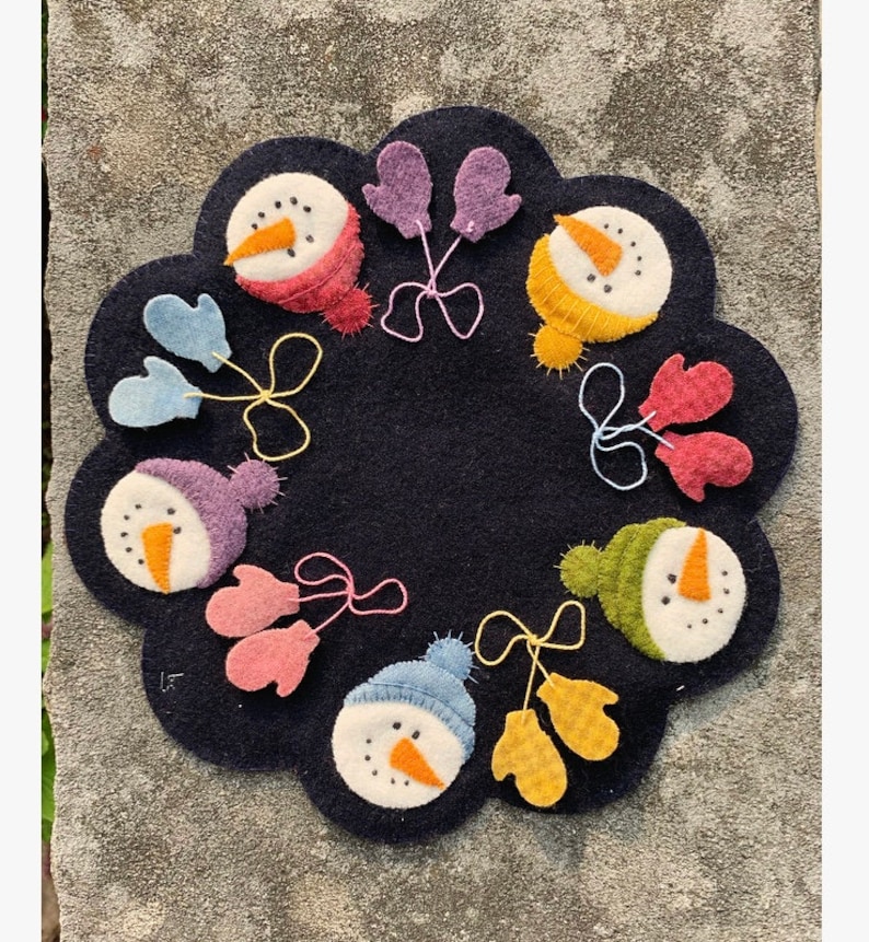 Snowmen Essentials Wool Mat Kit (HATS) - Wool Kit - DIY Christmas Gift ...