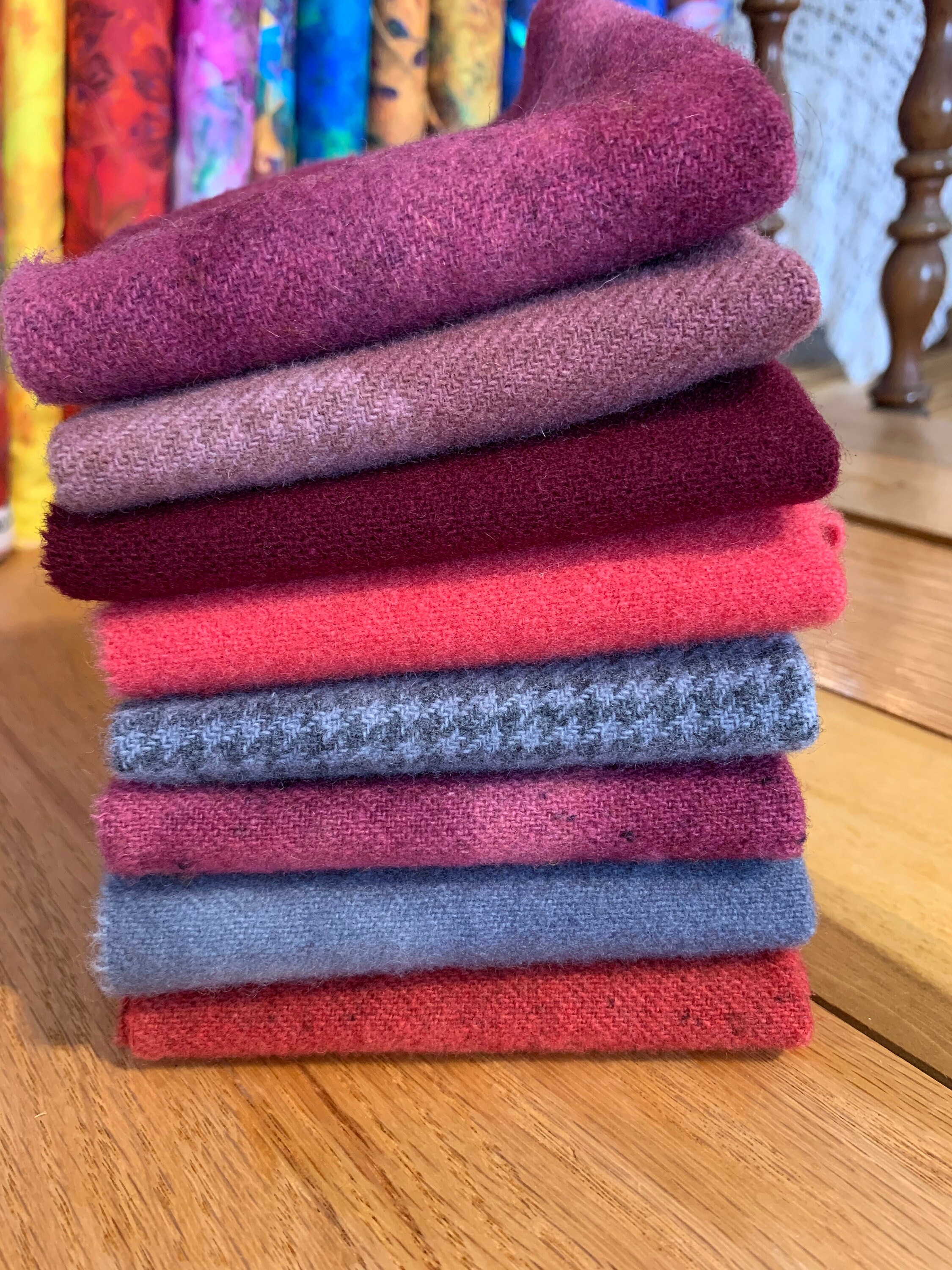 Hand Dyed Wool Fat Sixteenth Bundle Very Berry Felted Wool | Etsy