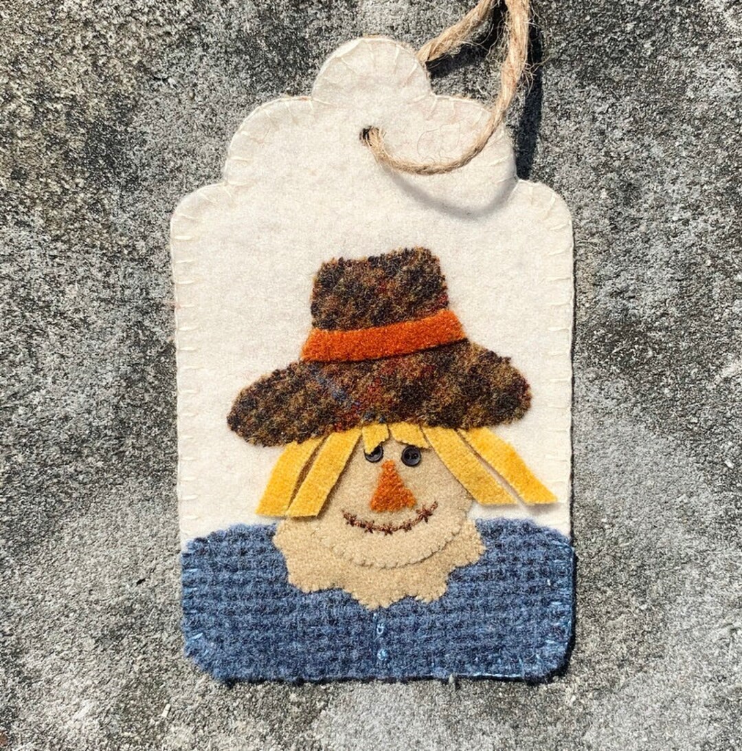 Scarecrow Wool Tag Kit -- Gift Tag - Etsy