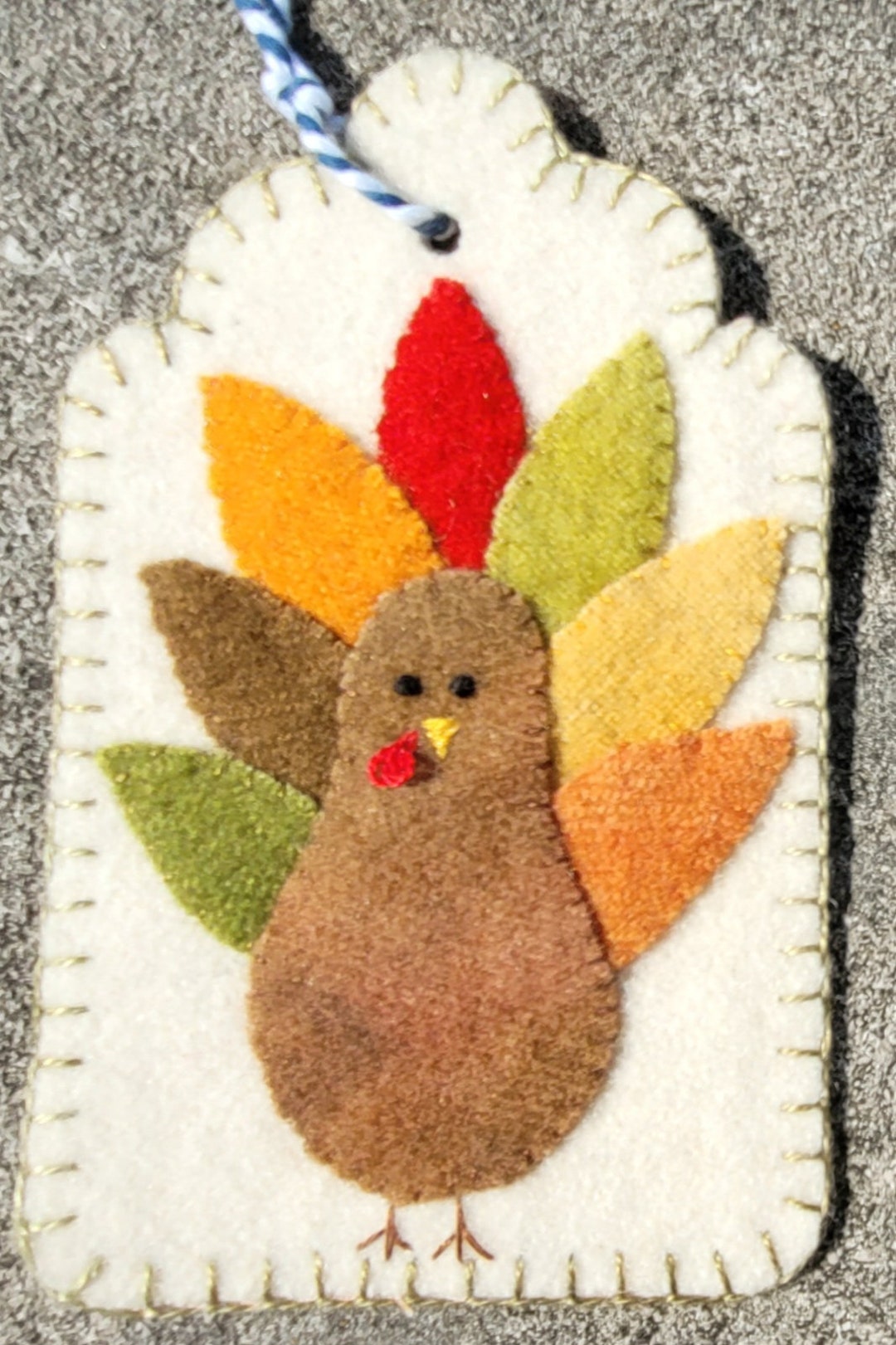 Turkey Wool Tag Kit--wool Appliqué--gift Tag--thanksgiving Decor - Etsy