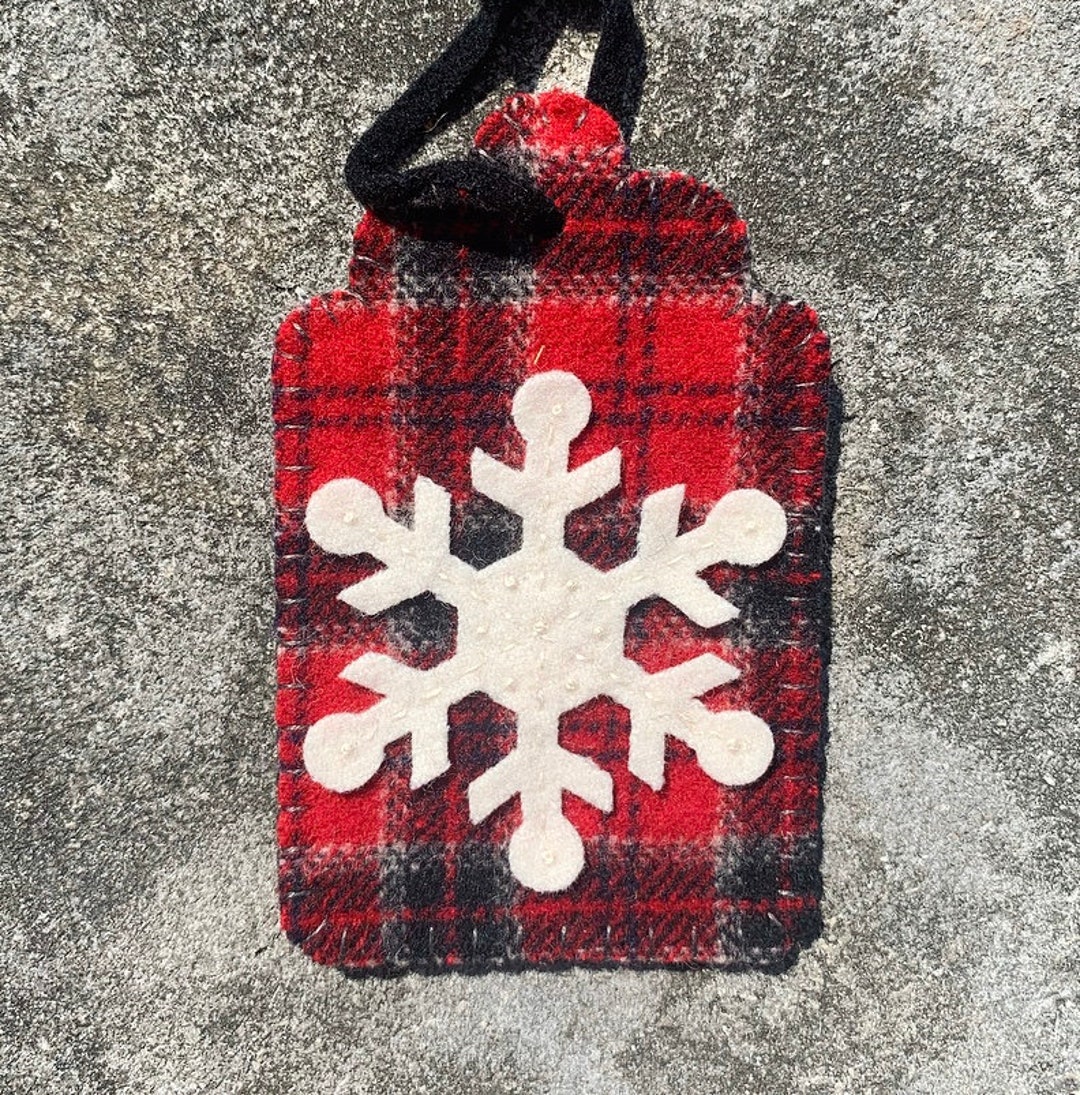 Snowflake Wool Tag Kit - DIY Gift Tag - Wool Christmas Ornament - Wool ...