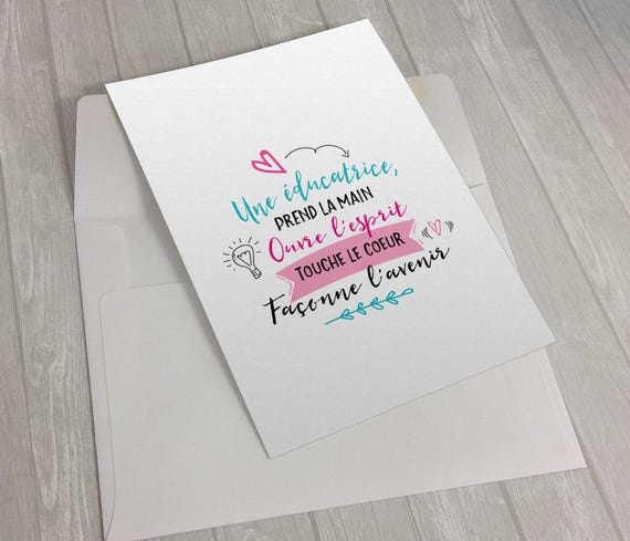 Carte Pour éducatrice | Etsy