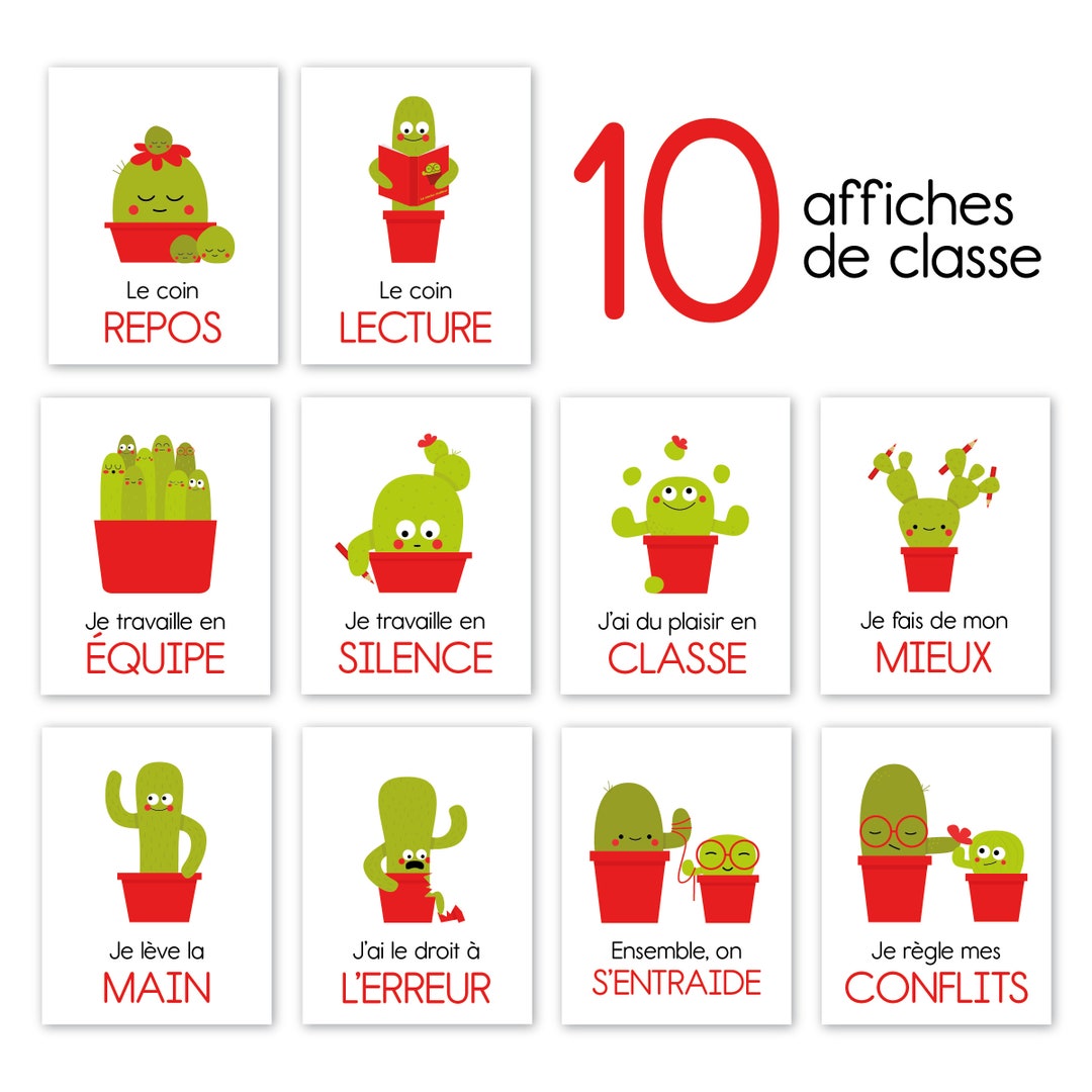 10 Classroom Posters - Cactus Collection - Etsy