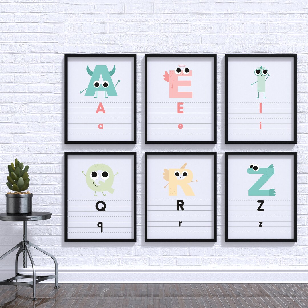 Alphabet Posters 26 Posters A to Z Majuscules and Tiny 8.5 X 11 ...
