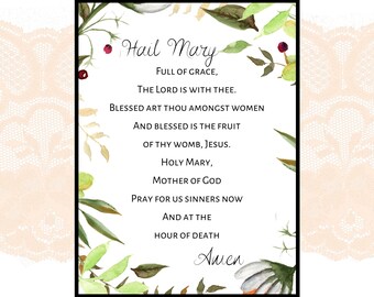 Our Father Hail Mary & Glory Be Printable 3-prayer Pack - Etsy