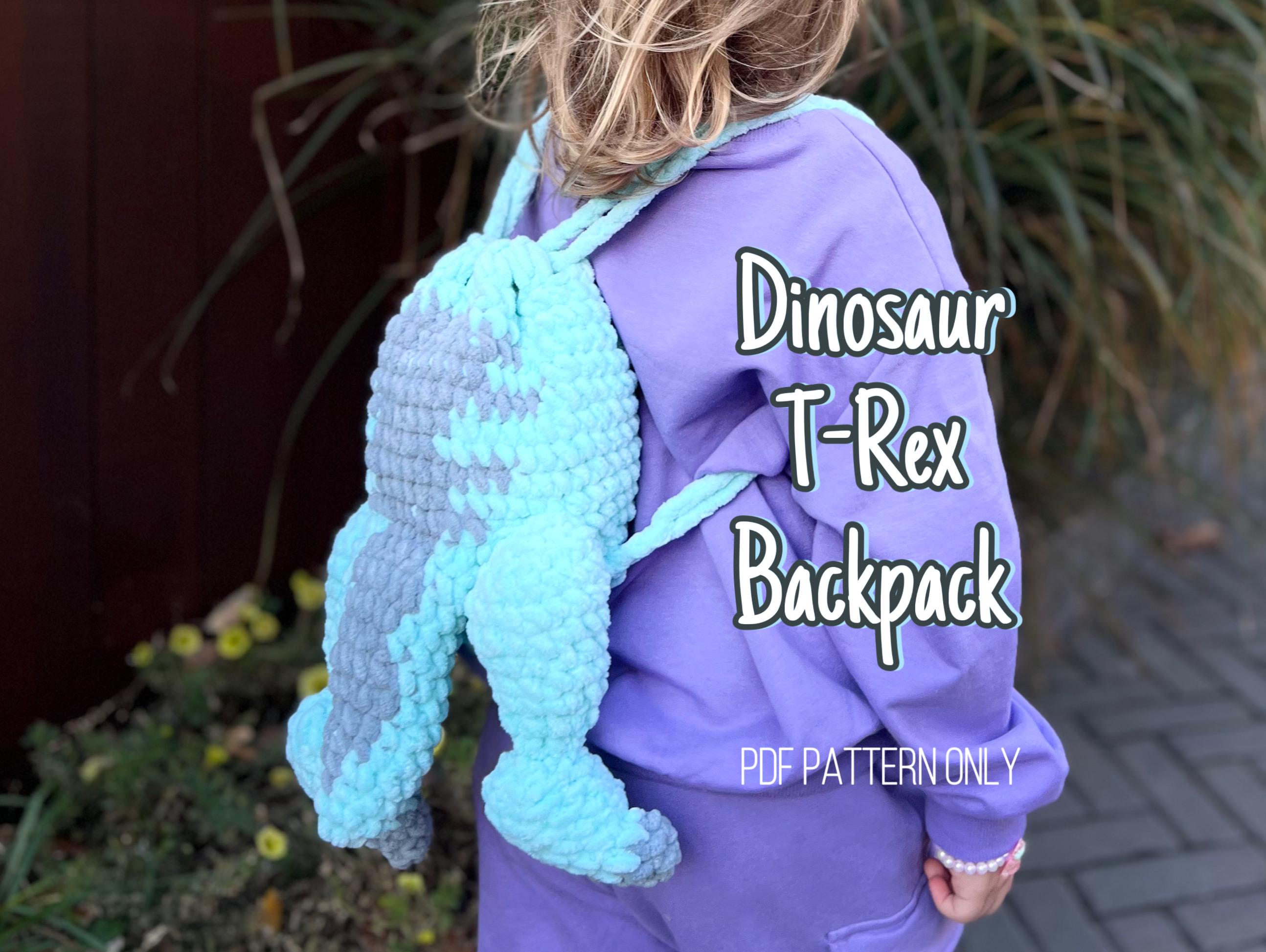 Crochet T-rex Backpack Pattern: Low-sew Dino Design (PDF Pattern) - Etsy