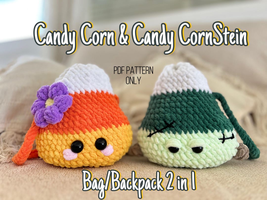 Candy Corn Crochet Bag Pattern: 2-in-1 Halloween Backpack (PDF Pattern ...