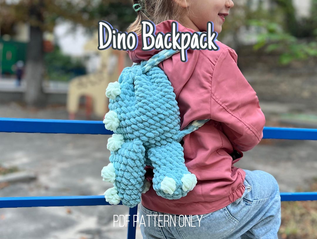 NO-SEW Crochet Pattern DINO Backpack, Cute Crochet Pattern, Crochet ...