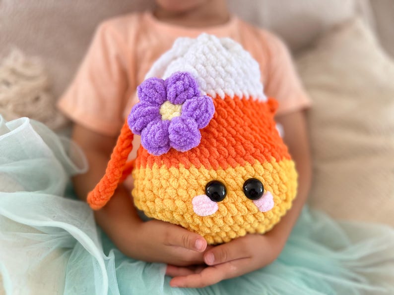 NO-SEW Crochet PATTERN: Candy Corn Crochet Bag – 2-in-1 Trick or Treat Bag & Backpack, Includes ...