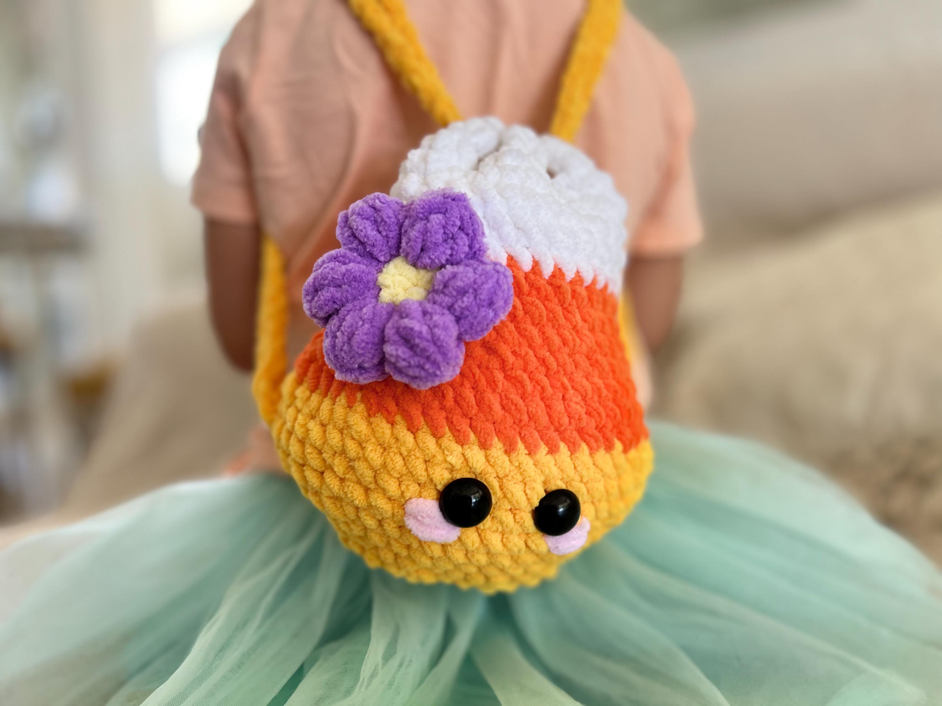 Candy Corn Crochet Bag Pattern: 2-in-1 Halloween Backpack (PDF Pattern ...