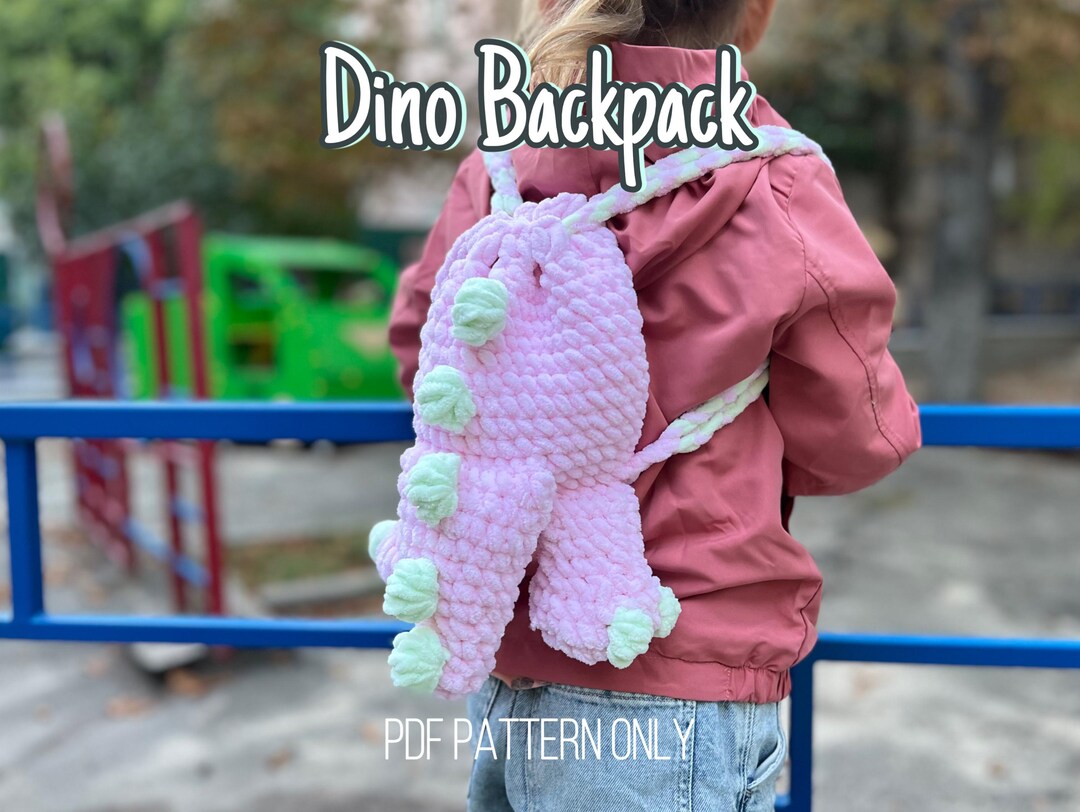 NO-SEW Crochet Pattern DINO Backpack, Cute Crochet Pattern, Crochet ...